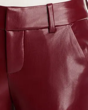 Alice + Olivia Alexander Mid Rise Faux Leather Trousers