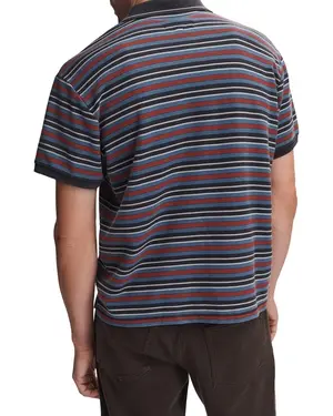 Rag & Bone Cotton Stripe Pique Polo Shirt