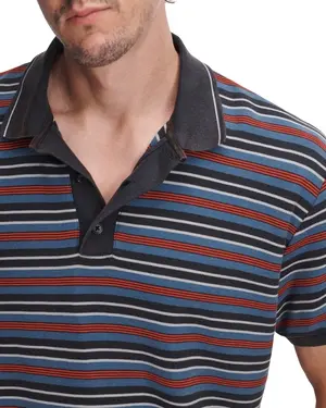 Rag & Bone Cotton Stripe Pique Polo Shirt