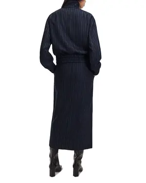Rag & Bone Bessie Pinstriped Wool Blend Midi Skirt