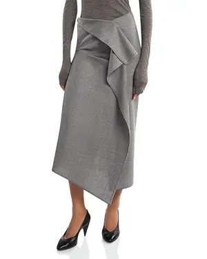 Victoria Beckham Draped Wool Skirt
