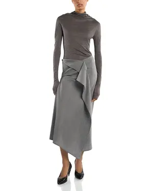 Victoria Beckham Draped Wool Skirt