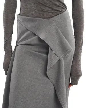Victoria Beckham Draped Wool Skirt