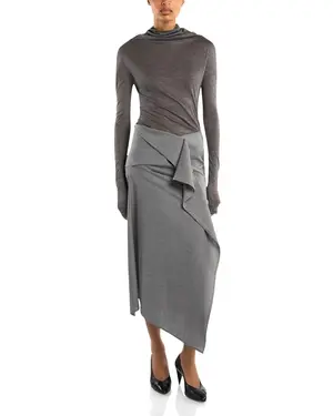Victoria Beckham Draped Wool Skirt