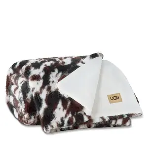 UGG Everett Faux Fur Throw Blanket - Cow