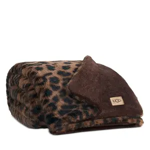 UGG Everett Faux Fur Throw Blanket - Leopard