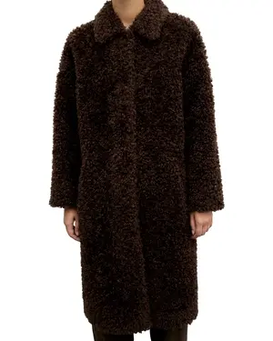 Gerard Darel Asta Long Teddy Coat