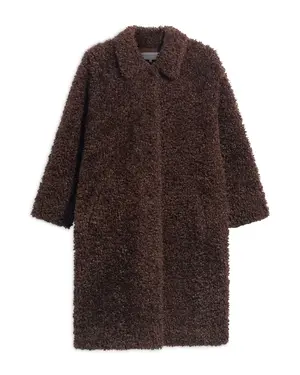 Gerard Darel Asta Long Teddy Coat