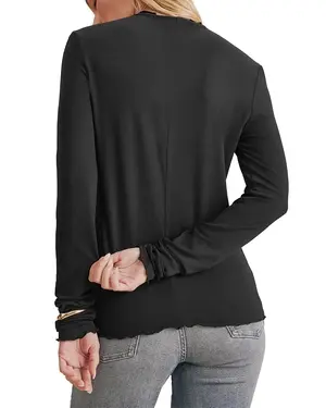 Splendid Long Sleeve Mock Neck Top