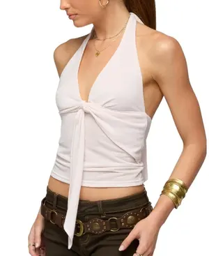 EDIKTED Belindah Twist Front Halter Top