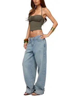 EDIKTED Sherri Braided Strap Halter Top