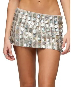 EDIKTED Diane Iridescent Disc Mini Skort