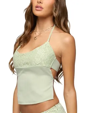 EDIKTED Evia Lacey Backless Halter Top