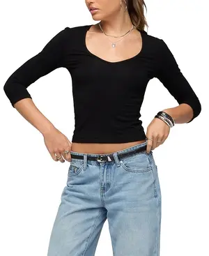 EDIKTED Jamila Three-quarter Sleeve Top