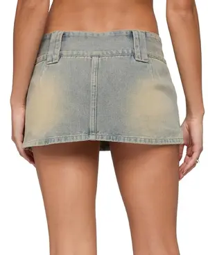 EDIKTED Lolah Snap Waist Denim Mini Skort