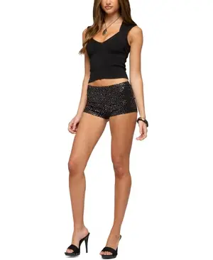 EDIKTED Reece Studded Micro Shorts