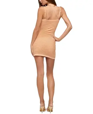 EDIKTED Coco Belt Textured Knit Mini Dress