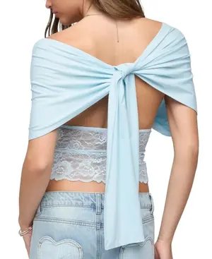 EDIKTED Eloria Lacey Flutter Tie Top
