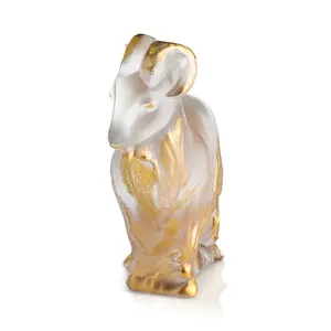Lalique Gold Stamped Goat Figurine - Clear/gold