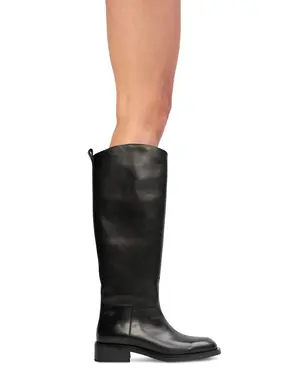BLACK SUEDE STUDIO Pace Leather Riding Boots