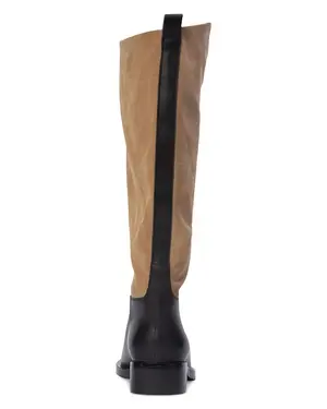 BLACK SUEDE STUDIO Pace Leather Riding Boots - Latte Suede