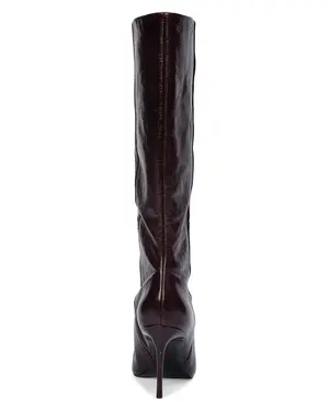 BLACK SUEDE STUDIO Kath 80 Pointed Toe Knee High Boots - Brown Eel