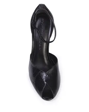 BLACK SUEDE STUDIO Cala 100 Leather Peep Toe Sandals