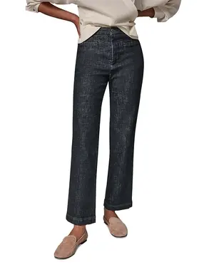 DONNA KARAN WEEKEND The Ren Cotton Stretch High Rise Straight Pants