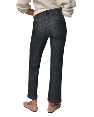 DONNA KARAN WEEKEND The Ren Cotton Stretch High Rise Straight Pants