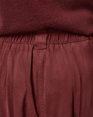 DONNA KARAN WEEKEND Faux Suede Midi Skirt - Black Cherry