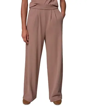 DONNA KARAN WEEKEND High Rise Wide Leg Cotton Pants
