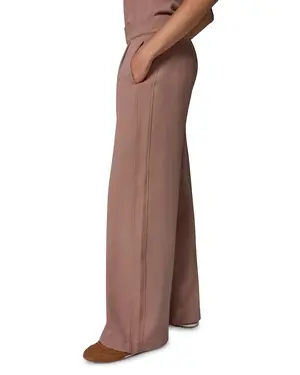 DONNA KARAN WEEKEND High Rise Wide Leg Cotton Pants