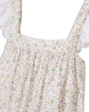 PETITE PLUME Clara Ruffle Trim Cotton Nightgown
