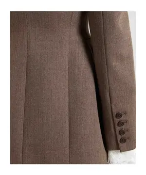 Ermanno Scervino Single-breasted Jacket In Fresco Wool Resca Pattern Yarn-dyed
