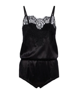 Dolce & Gabbana Lace-trimmed Silk And Cotton-blend Romper