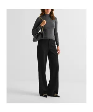 Gucci Mockneck Fitted Knit Sweater With Horsebit Detail