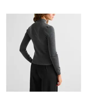 Gucci Mockneck Fitted Knit Sweater With Horsebit Detail
