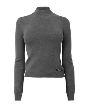 Gucci Mockneck Fitted Knit Sweater