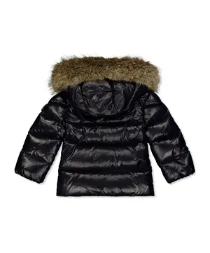 Moncler Hooded Down Jacket With Faux Fur Trim