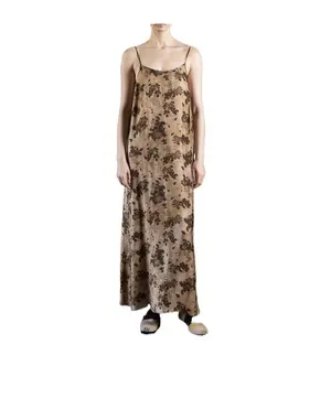 UMA WANG Thinstrap Maxi Dress With Vintage Floral Print