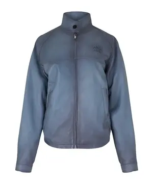 Miu Miu Standcollar Faded Leather Jacket