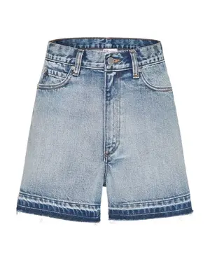 Red Valentino Mid-rise Light-wash Denim Shorts - Gray
