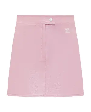 COURREGES Reedition Vynil Logo-embroidered Mini Skirt