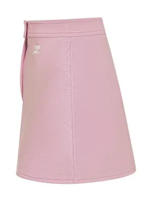 COURREGES Reedition Vynil Logo-embroidered Mini Skirt