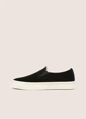 Vince Blair Shearling Suede Slip-on Sneakers - Black