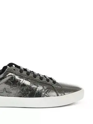 Saint Laurent Court Star-patch Crackle-effect Sneakers