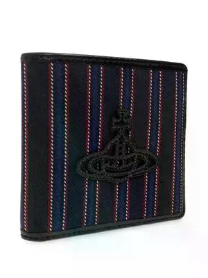 VIVIENNE WESTWOOD Orb-plaque Striped Wallet - Blue