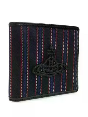 VIVIENNE WESTWOOD Orb-plaque Striped Wallet - Blue