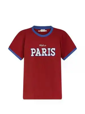 WALK IN PARIS Logo-patch Ringer T-shirt