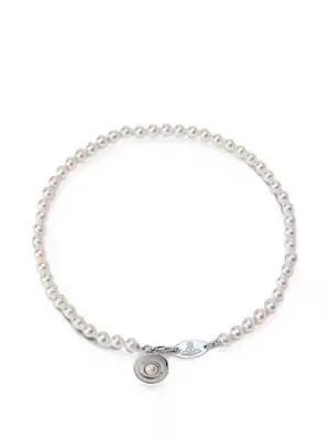 VIVIENNE WESTWOOD Logo-pendant Beaded Necklace